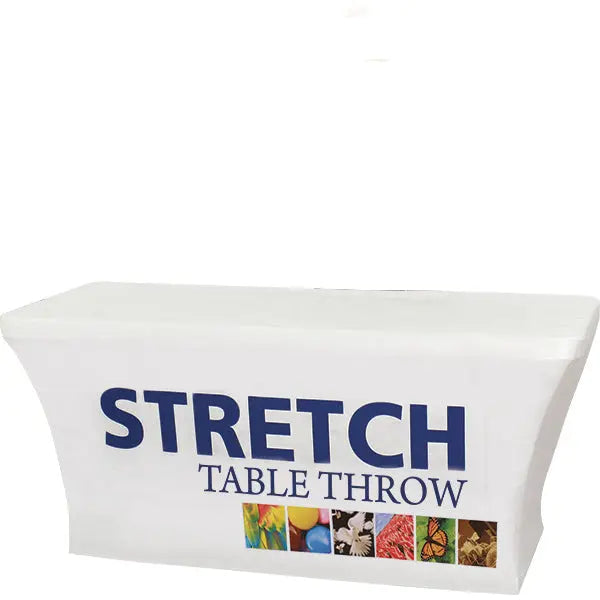 Printed Table Throws in 4 sizes with Custom Dye Sub Printing | Stretch Table Throws – Orbus Displays