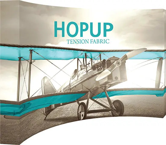 13' Wide Hop Up Curved Fabric Display | Orbus Displays