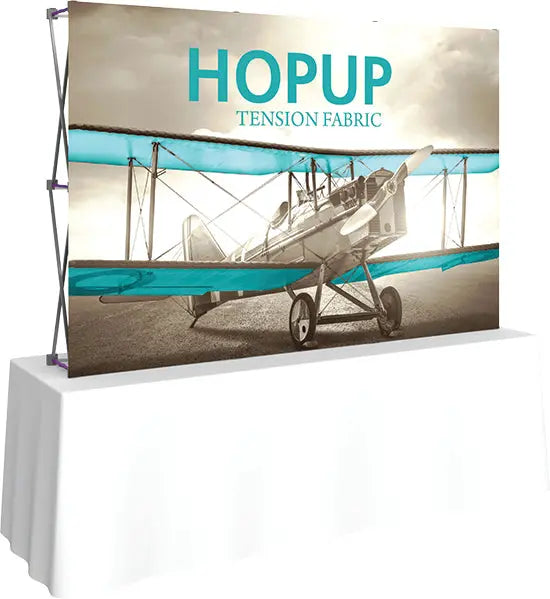 Hop Up Straight Front Fabric 8' Table Top Display | Orbus Displays